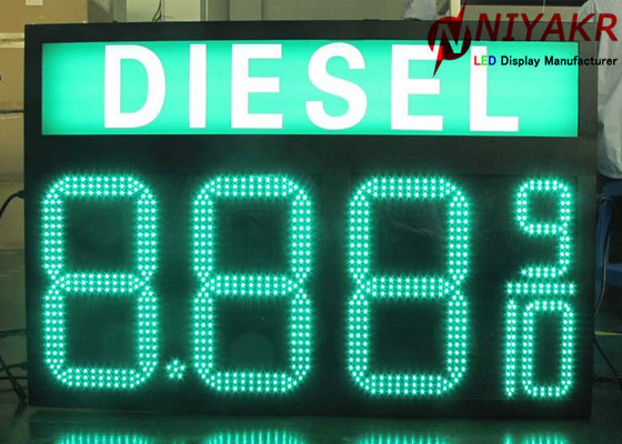 24 Inch RS232 Gas Station LED Display Signs Price Wireless RF Control 5000 Cd/m2