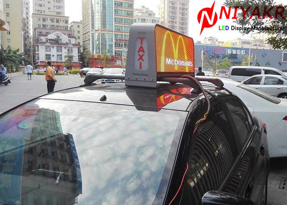 5mm Full Color Taxi Top Advertising Signs With 3G 4G Wireless Control
